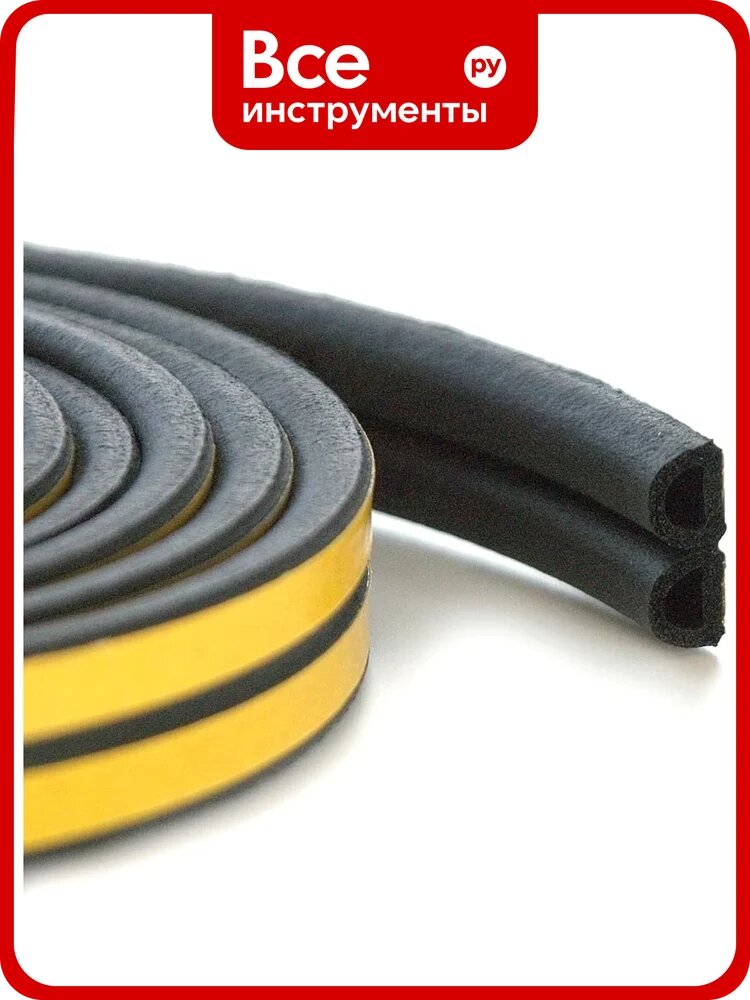 Уплотнитель STARFIX SF1013-03, для окон и дверей, EPDM, 100м, черный
