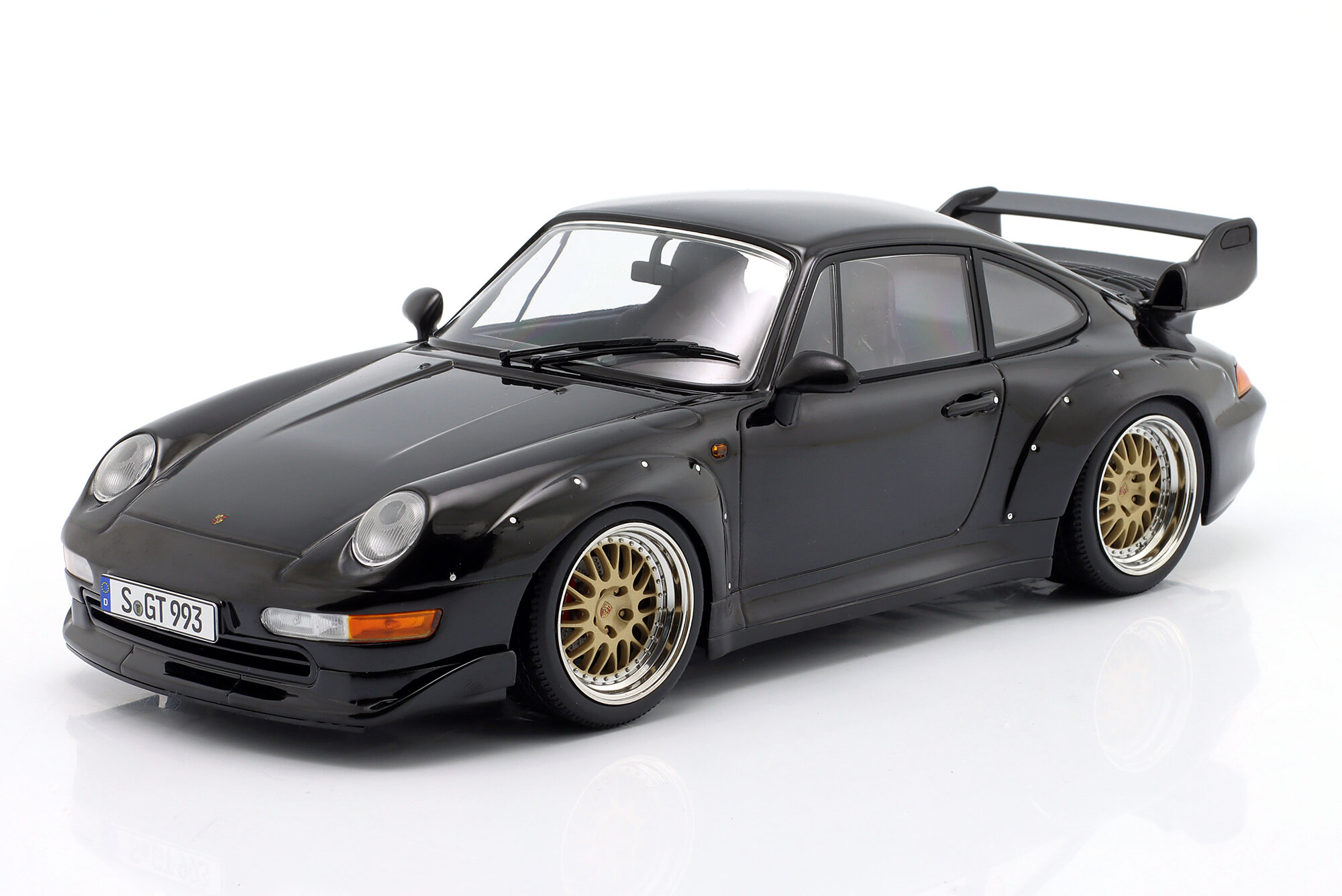 KK-SCALE Porsche 911 (993) GT2 with bbs rims 1996 black / порше 911 993 ГТ2 ббс диски черный