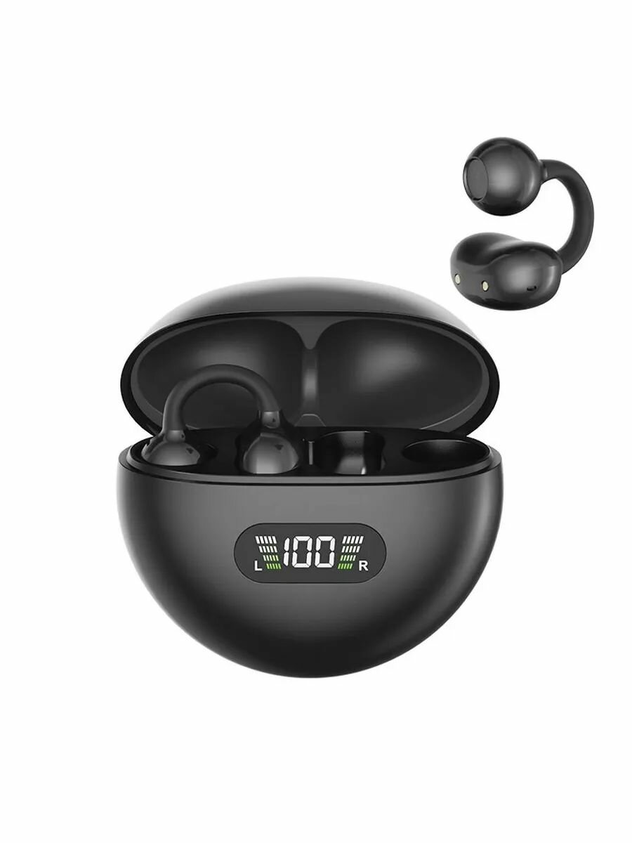 Наушники беспроводные с микрофоном, Радиоканал, Bluetooth, черный