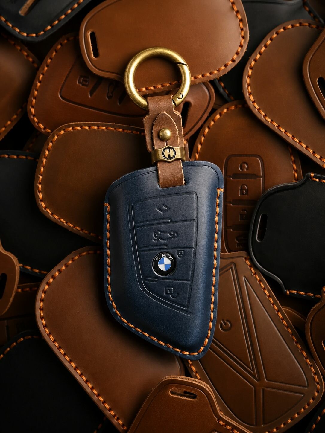 Чехол для ключа BMW Premium / Чехол для ключа БМВ G20 G30 G11 F15 F16 G01 G02 F48 X1 X4 X5 X6 X7 1 2 3 4 5 6 7 серия — фото 1