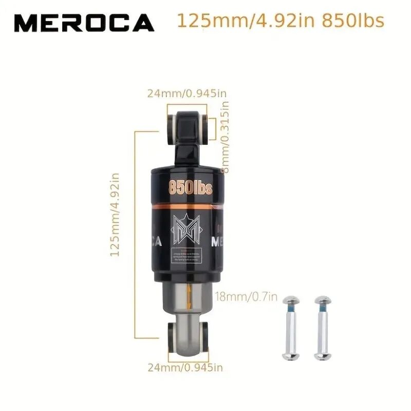 Задний амортизатор MEROCA с масляной пружиной для велосипеда, 125, 150, 165, 190 мм.