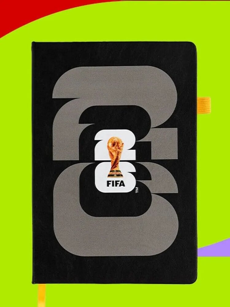 Блокнот A5, официальный мерч Чемпионата мира по футболу FIFA 2026, минималистичный дизайн, для заметок и планирования
