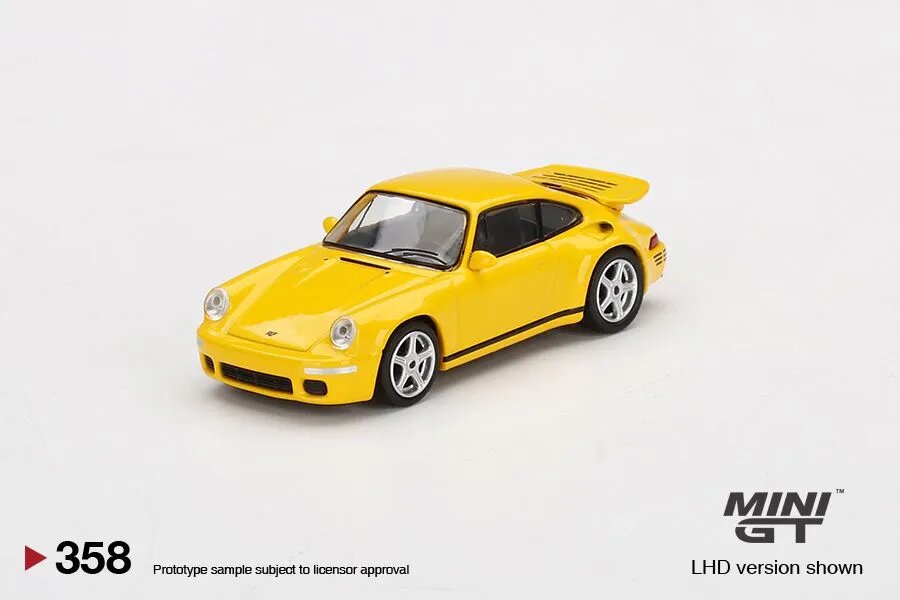 Машинка minigt #358 1:64 porsche RUF CTR Anniversary yellow Collection die cast alloy car model decoration gift