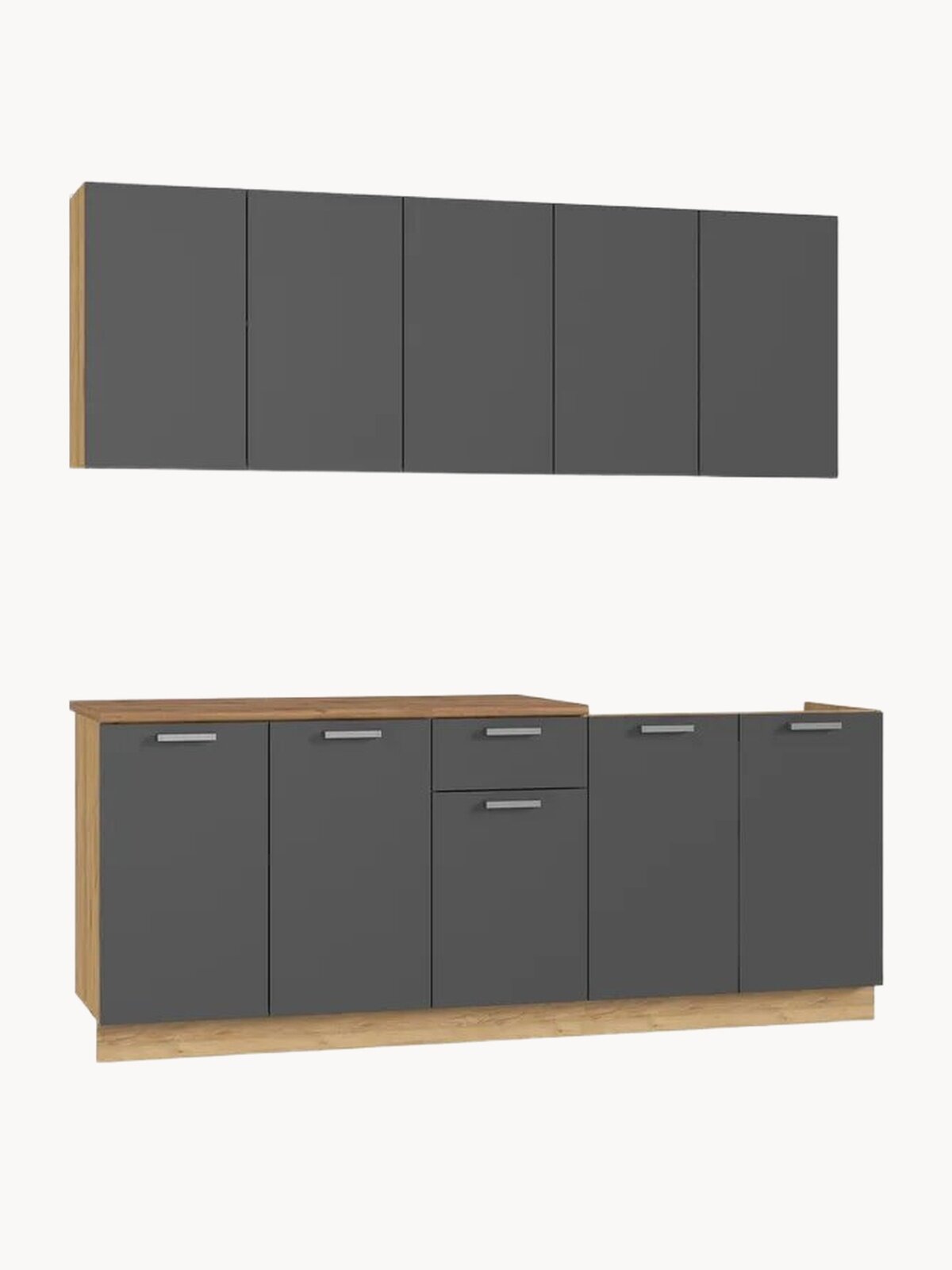 Кухонный гарнитур Стендмебель "Миссури", 2 м, ЛДСП, цвет графит