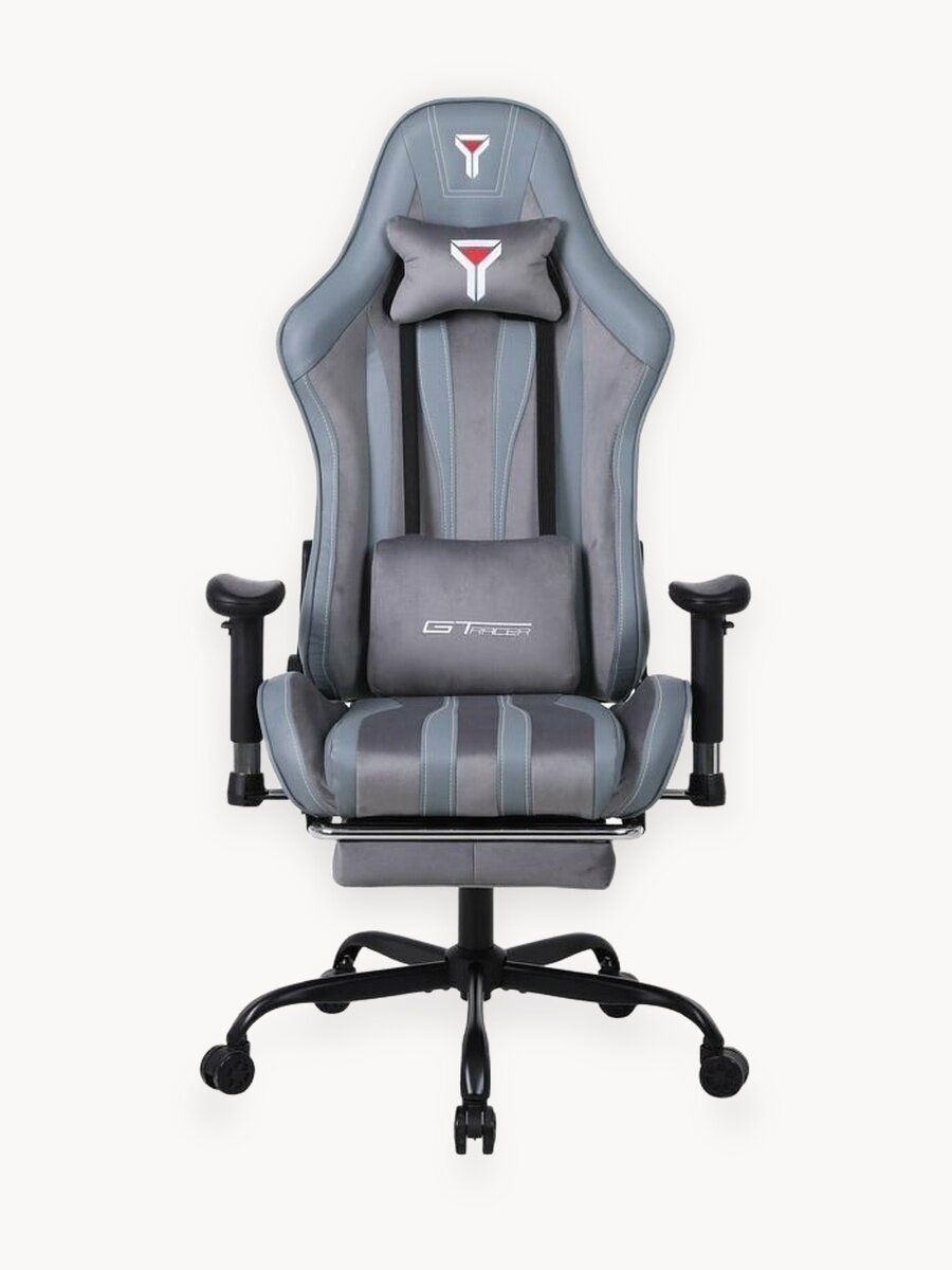 Кресло игровое компьютерное для геймера с подножкой и механизмом качания