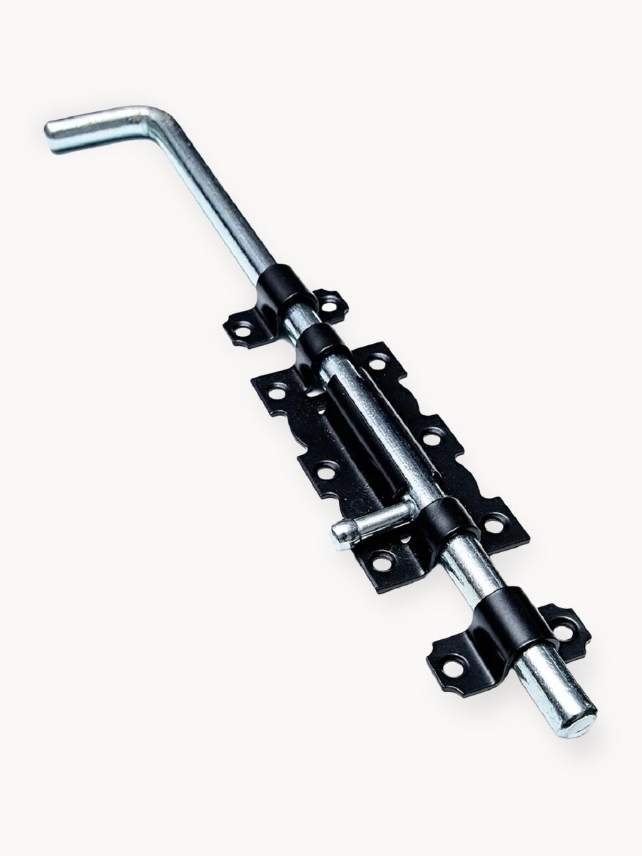 Задвижка для дверей и ворот ноэз ЗД-110-Уд-SL, накладная, черный матовый/цинк