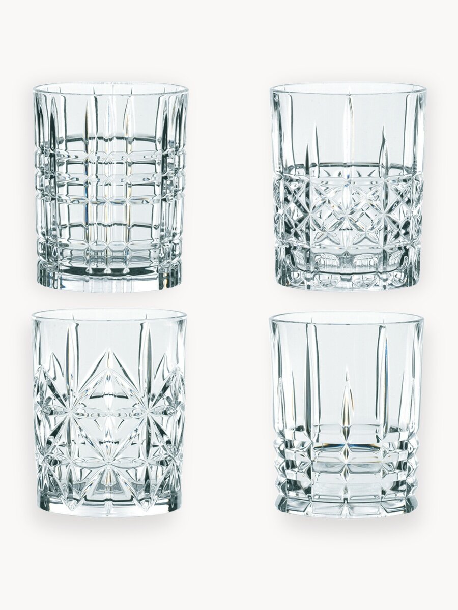 Набор из 4-х стаканов для виски, 340 мл, хрустальное стекло N95906 Highland