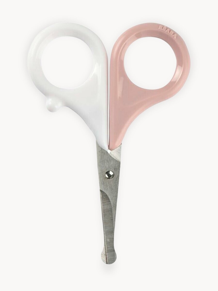 BEABA ножницы детские для ногтей с круглым наконечником и защитным колпачком, безопасные ножницы для новорожденных