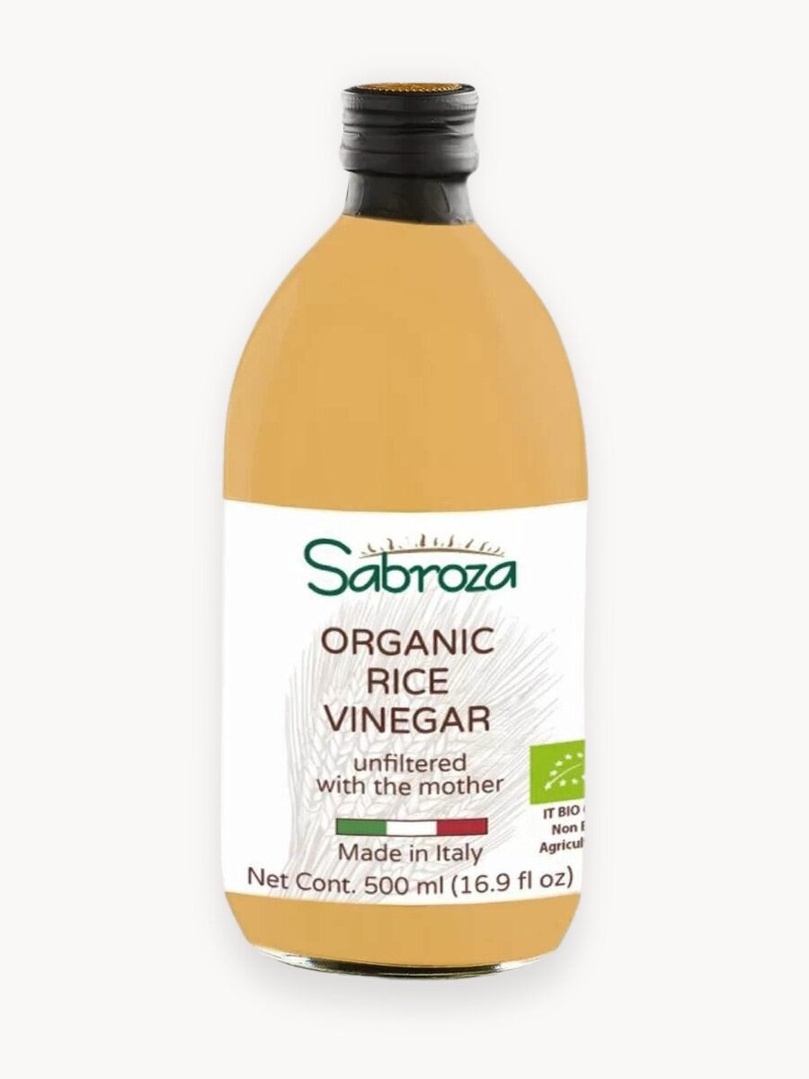 Sabroza рисовый уксус c уксусной маткой, натуральный, для Суши , нефильтрованный, не пастеризованный, 500 мл, в стекле