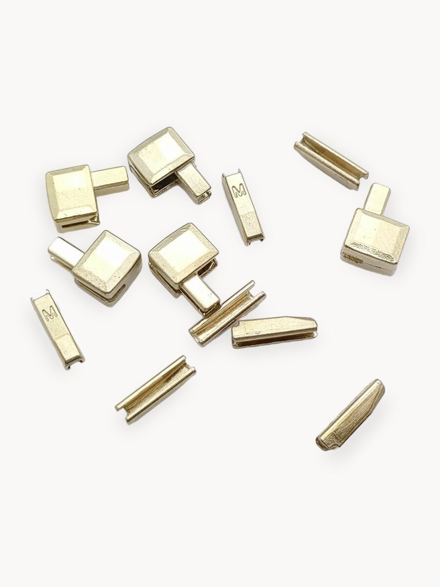 Комплект для ремонта молнии, нижний ограничитель, стоппер, размер 5, Латунь