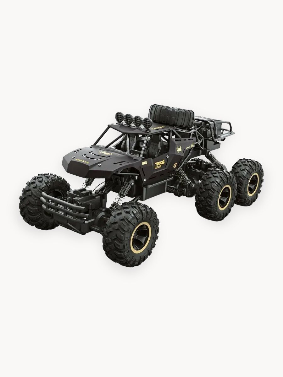 6 колёсный внедорожник 4 WD на пульте ДУ (радиоуправляемая машинка, полный привод) - чёрный