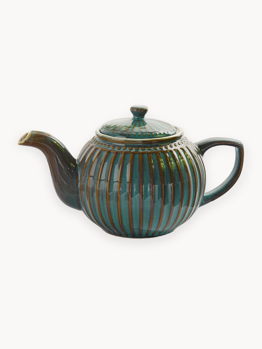 Заварочный чайник для напитков Доляна «Винтаж», 1.1 л, керамика, цвет синий