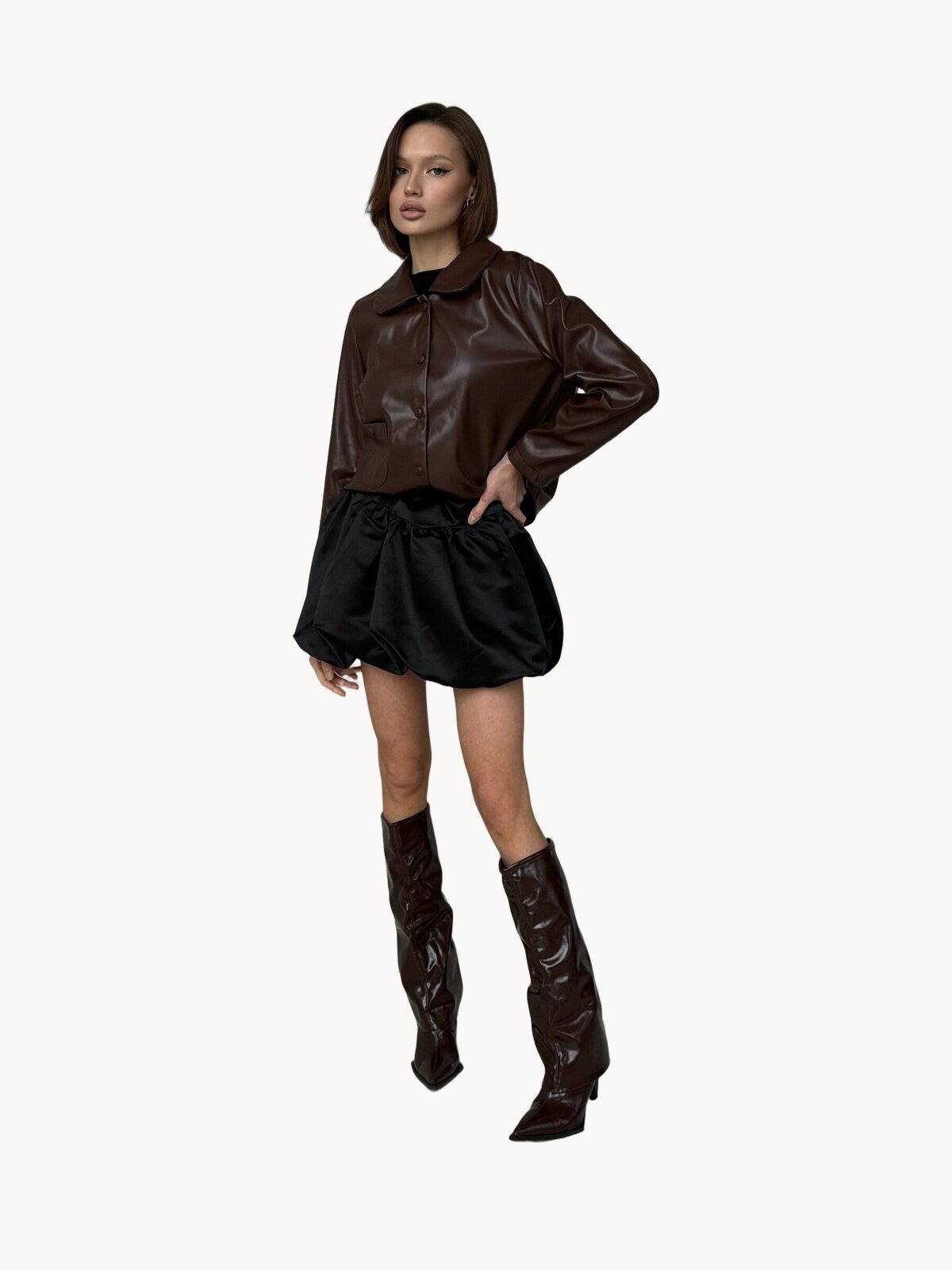 Куртка кожаная Весна-лето 2025