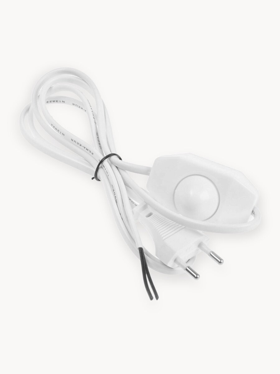Шнур сетевой Luazon Lighting, с диммером, для бра, белый, 1 м