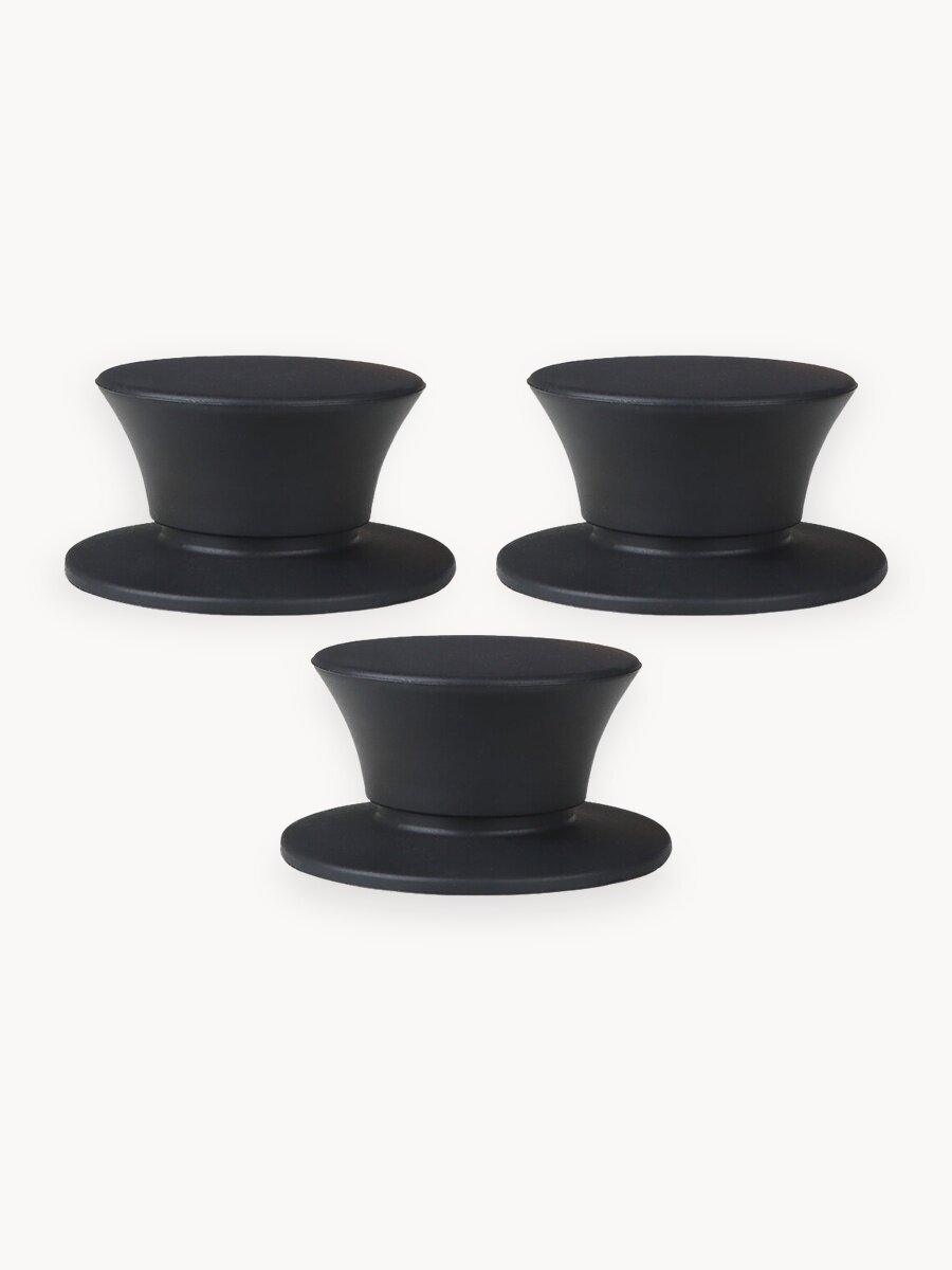 Ручка для посуды из силикона, цвет черный, набор 3 шт.