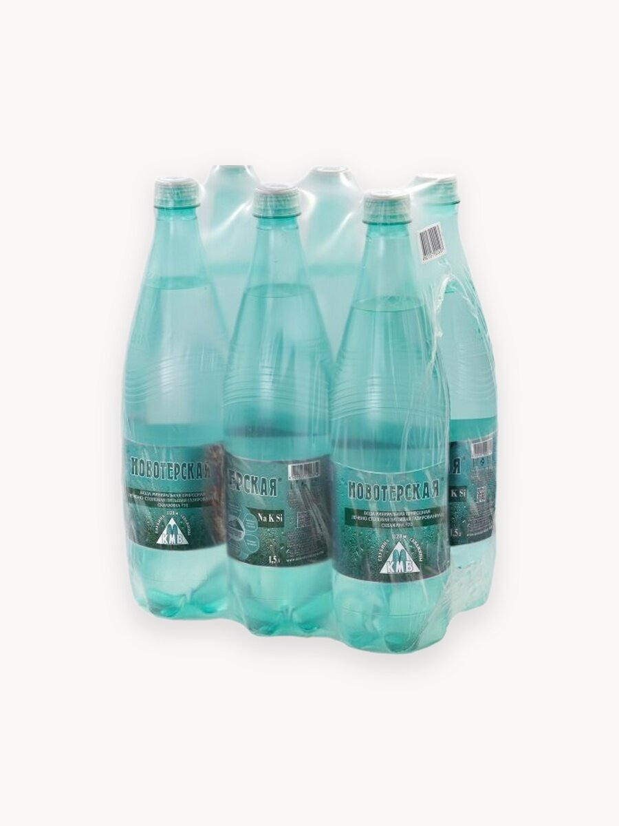 Вода минеральная Новотерская газированная ПЭТ 1,5 л (6 штук в упаковке)