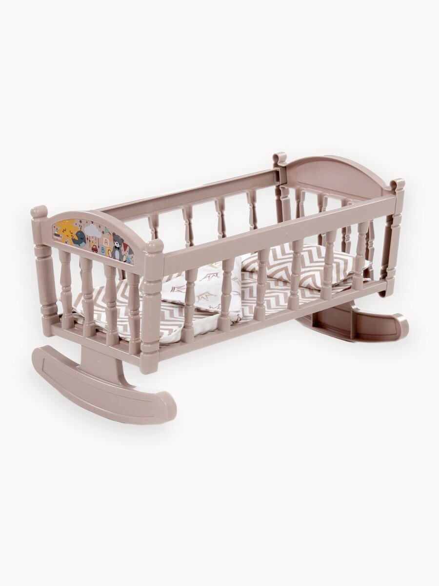 Кроватка-качалка Полесье №4, сборная, для кукол, тёмно-кремовая, 8 эл. 24026