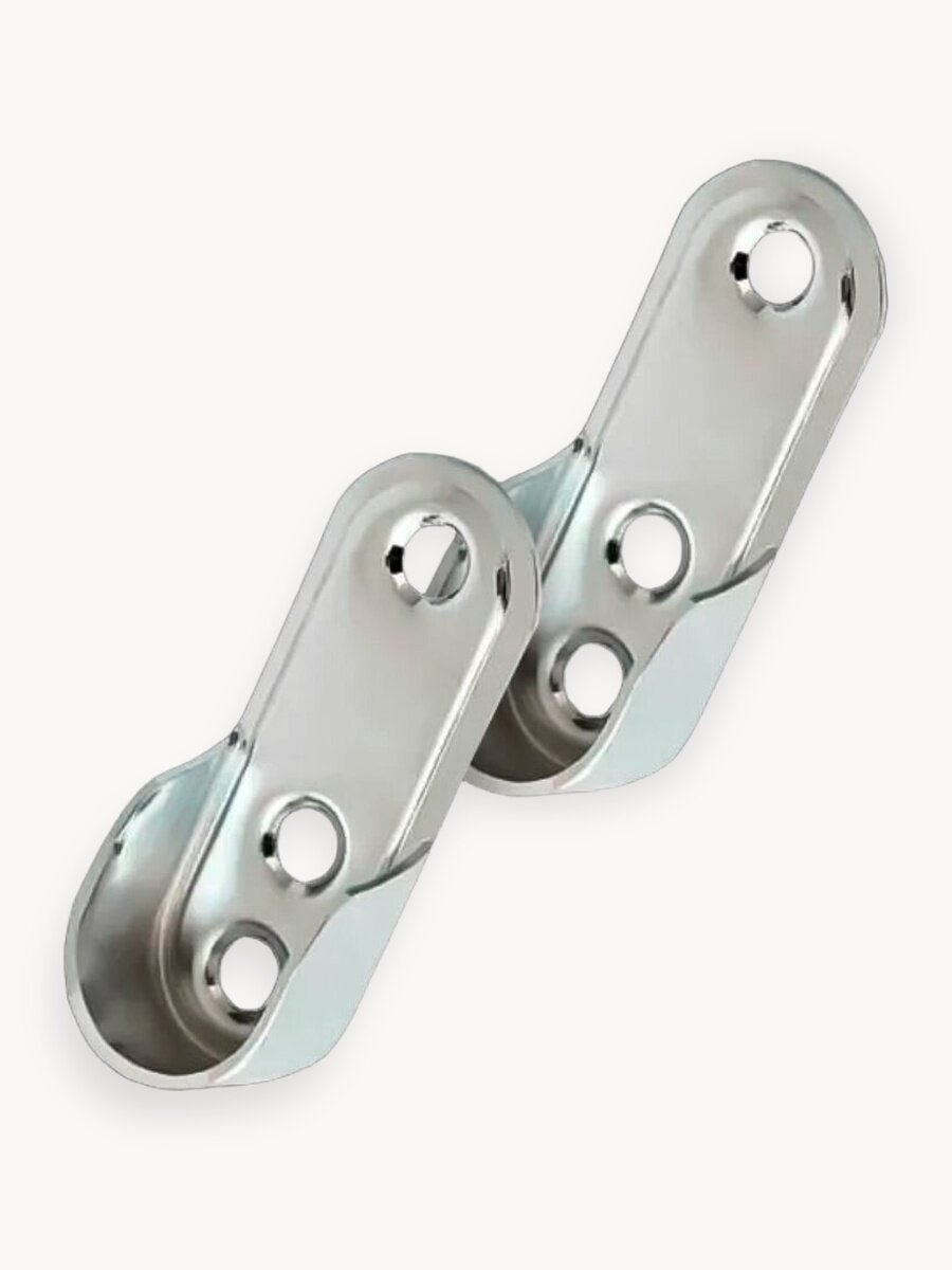 Фланец для овальной трубы 16х30мм х Держатель для штанги в шкаф х 8 шт.