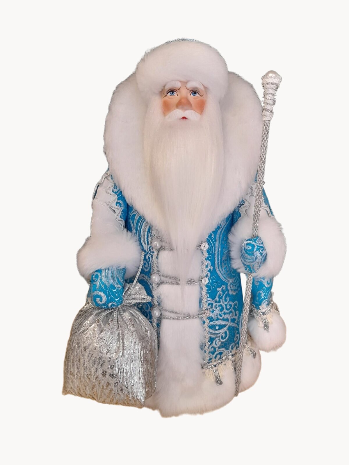 Дед Мороз 33 см под ёлку "Великий Устюг" НашМороз, фарфор, парча, ручная работа