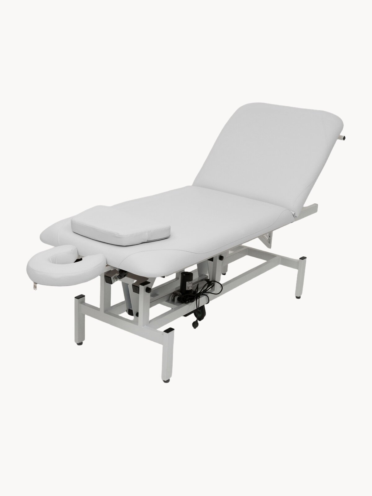 Стационарный массажный стол кушетка с электроприводом 190*70, Уютный мастер, белый