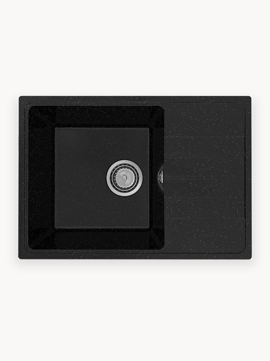 Мойка кухонная Practik PR-M 600-004 прямоугольная, 60x42, мойка для кухни, с крылом, черная, российская
