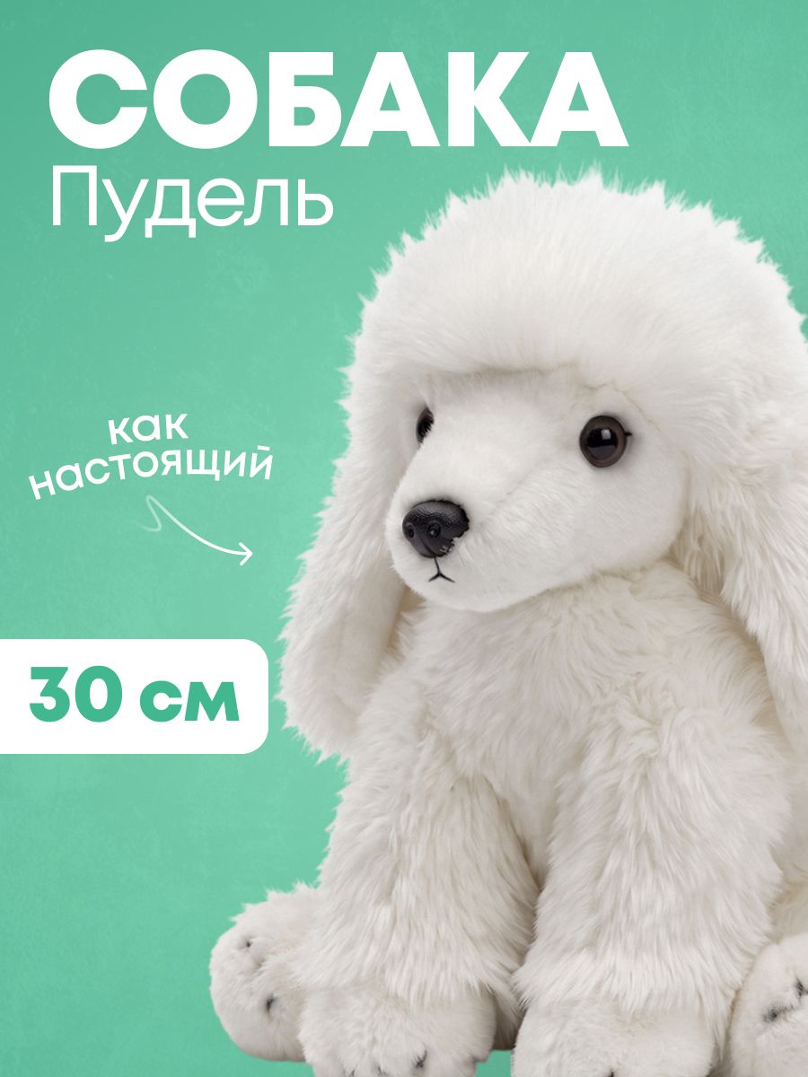 Мягкая игрушка собака реалистичная плюшевая пудель