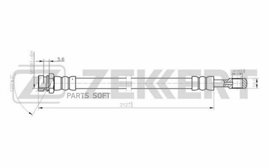 Шланг тормозной задний Kia Sorento 02- Zekkert арт. bs-9361