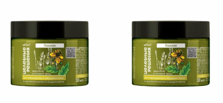 Бальзам Белита, Целебные решения, для поврежденных и секущихся волос, зверобой и полевой хвощ, 300 мл, 2 шт