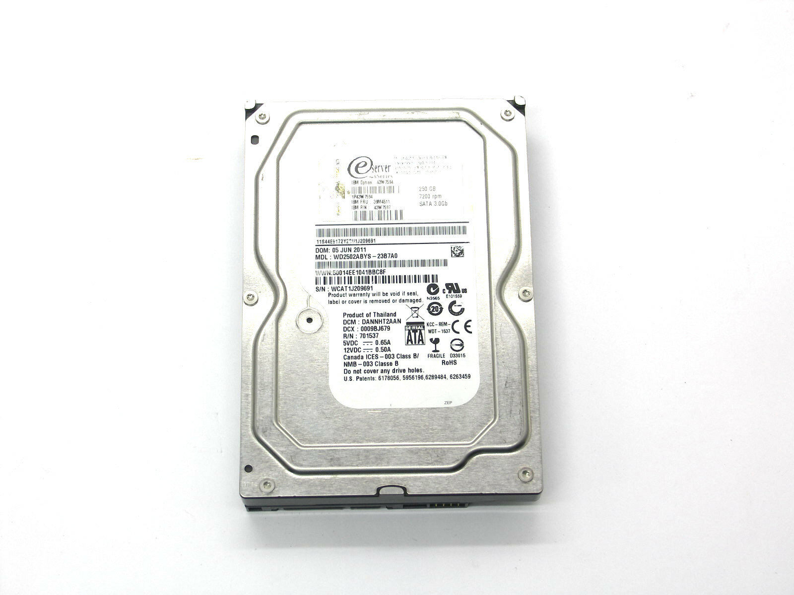 Жесткий диск 3,5" 250 Gb WD WD2502ABYS 7200 rpm SATA