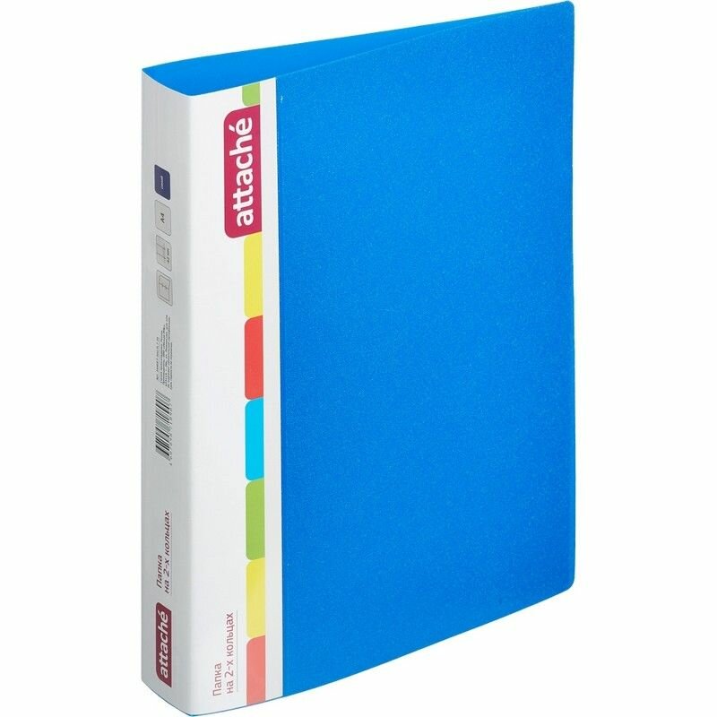 Папка на 2-х кольцах Attache F502/07, А4, 35/42мм, пластик, синяя 34468