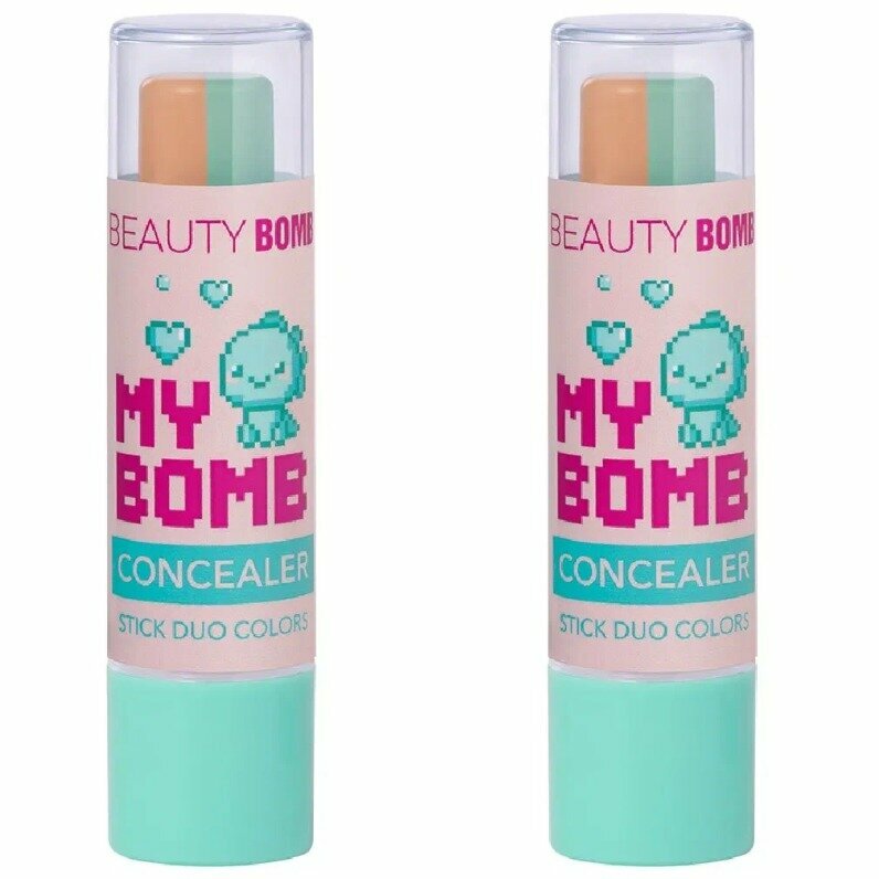 Консилер стик Beauty Bomb двухцветный Bomb concealer тон 01, 3,8г, 2 шт