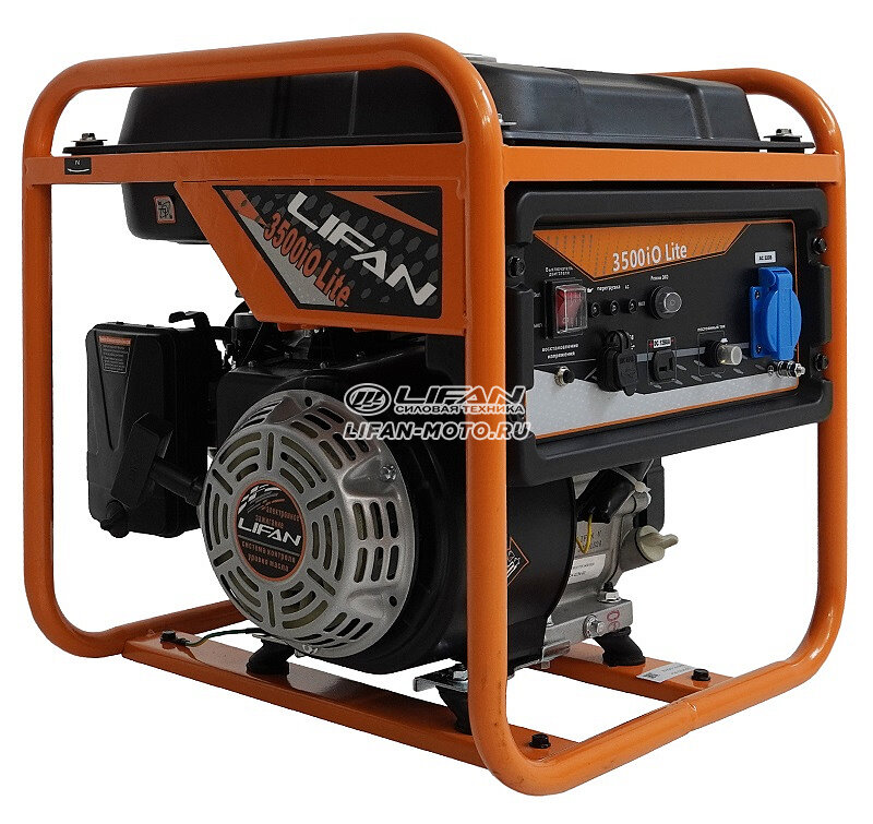 Генератор бензиновый инверторный LIFAN 3500iO lite, 220В, номинальная мощность 2,8кВт