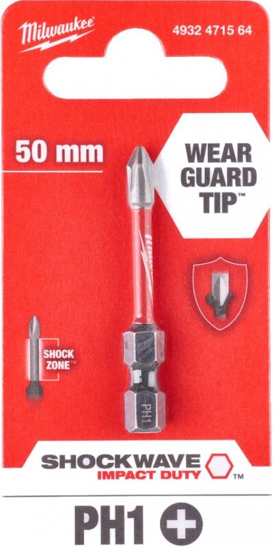Бита Milwaukee Shockwave Impact Duty PH1 50мм, 4932471564