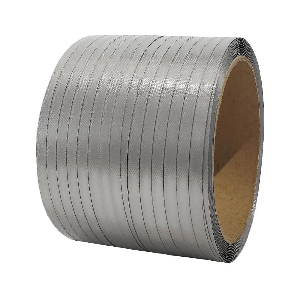 Волга полимер Лента полипропиленовая 15 x1 мм Серая, 500 м, 300 кгс, 15-10-500-117-00