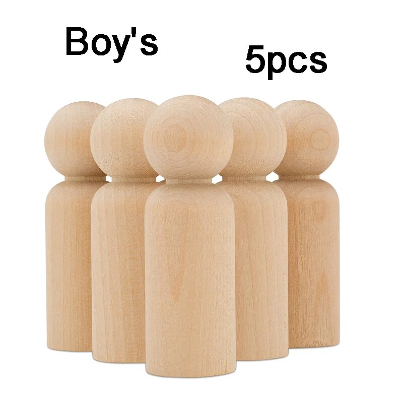 Деревянные фигурки-куклы 5 шт. Boy 5pcs, 65MM