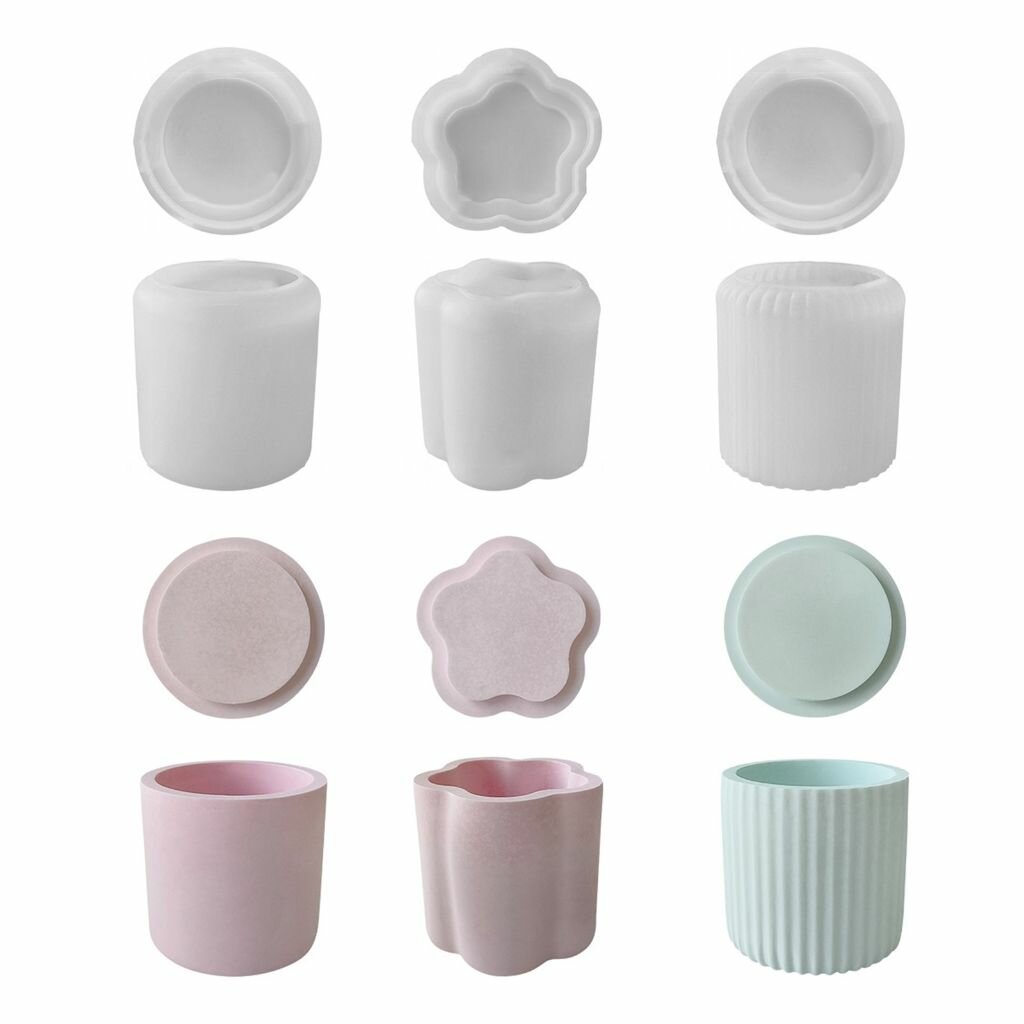 Набор из 3, кристалл капать эпоксидной смолы круглый хранения чашки силиконовые формы