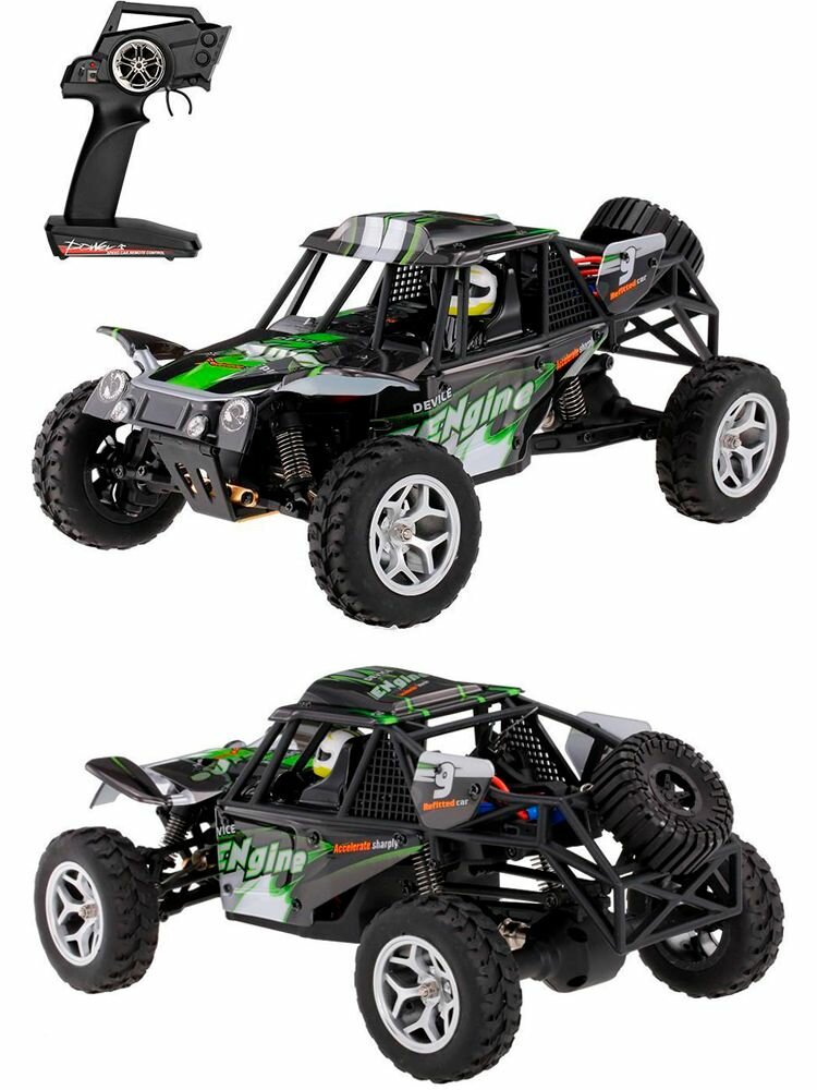 Радиоуправляемая машинка багги WLToys Engine 4WD 1:18 - WLT-18429 GREEN