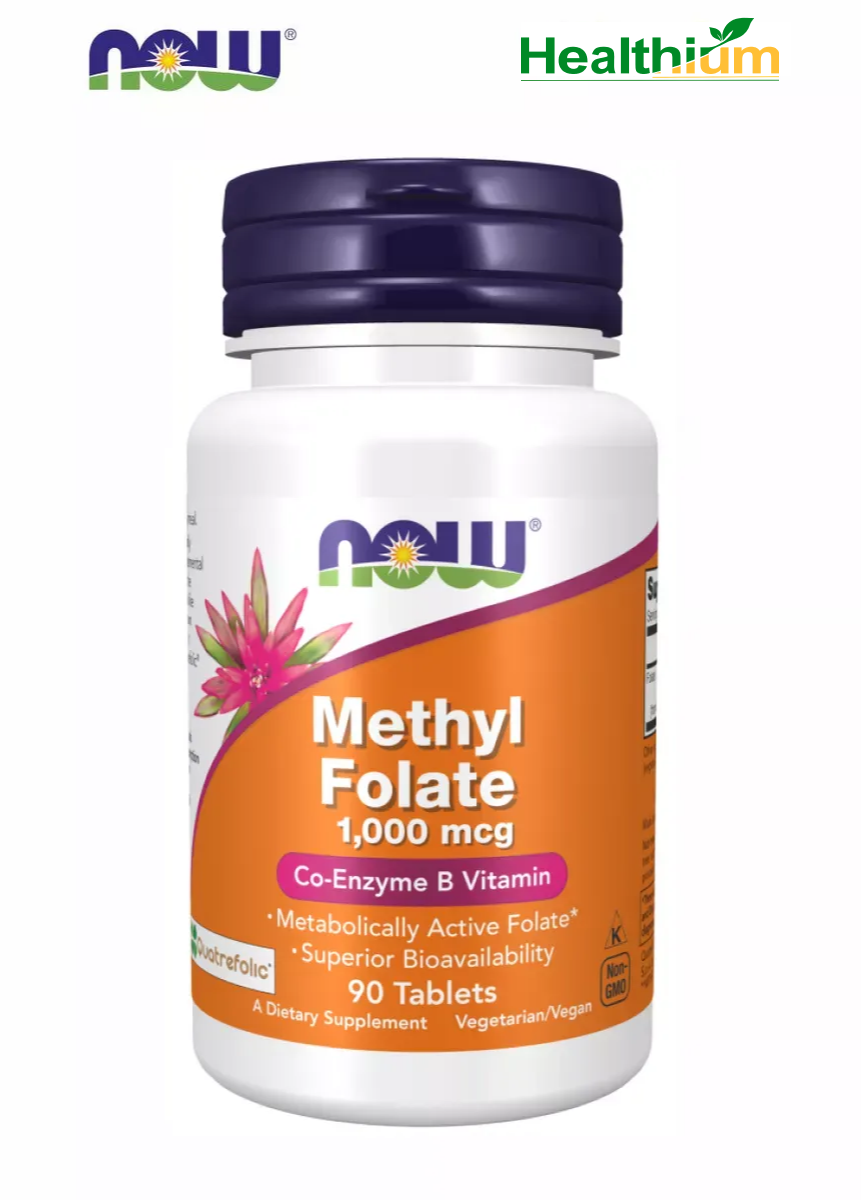 NOW Methyl Folate 1000мкг 90 таблеток Метилфолат 1000мкг Нау, для нервной системы, обмена веществ, сосудов