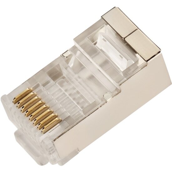 Коннектор Lanmaster RJ45 STP 8P8C, универсальный, cat.5e, 100 шт.