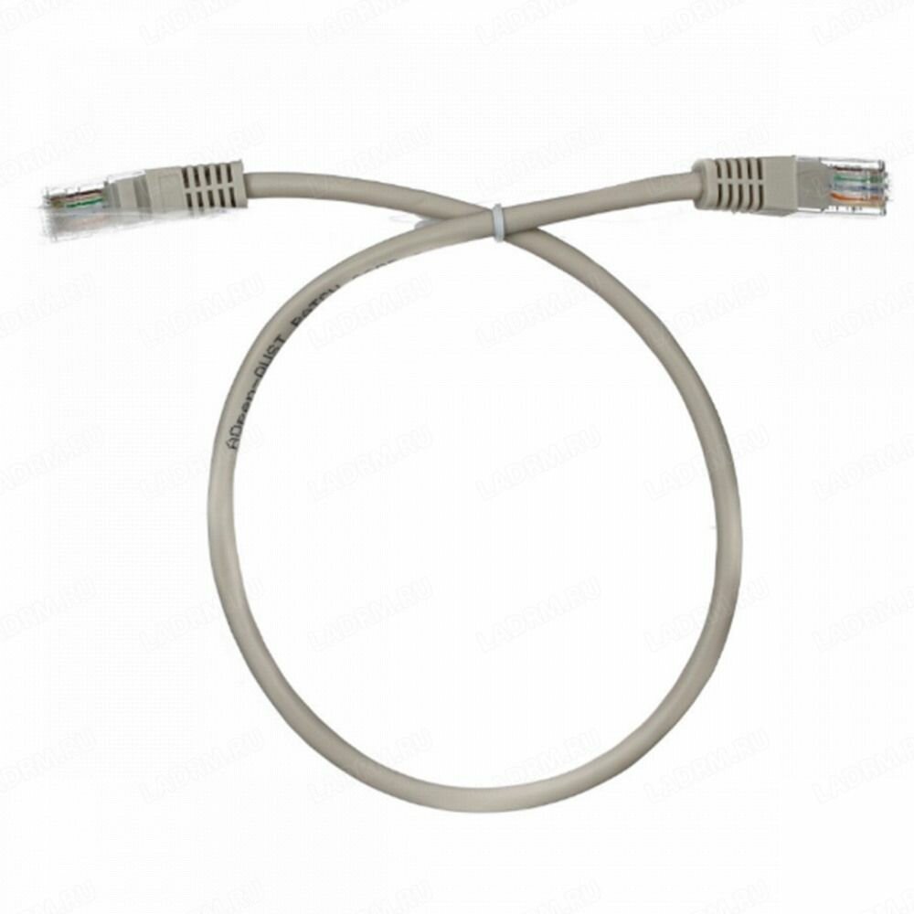 Сетевой кабель патч-корд Rj45 1 метр кат.5е, литой, многожильный витая пара UTP LAN кабель для свитч, Wi-Fi роутера, компьютера