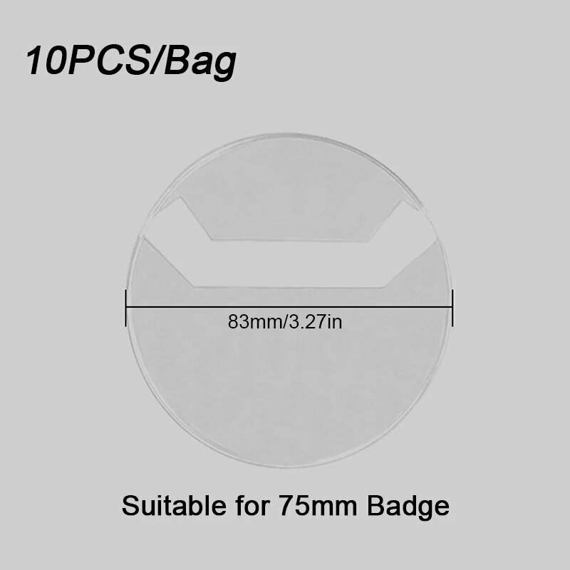 Прозрачные чехлы для значков из ПВХ, 10 шт. 83mm
