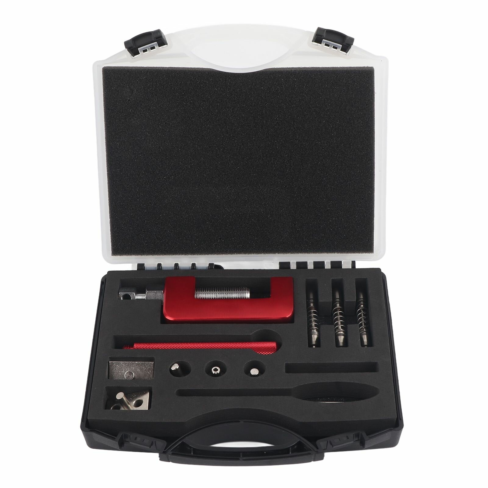 Набор инструментов для резки цепей мотоцикла, 12 предметов, набор инструментов для заклепок с ящиком для хранения для квадроциклов, внедорожных транспортных средств, мотокросса