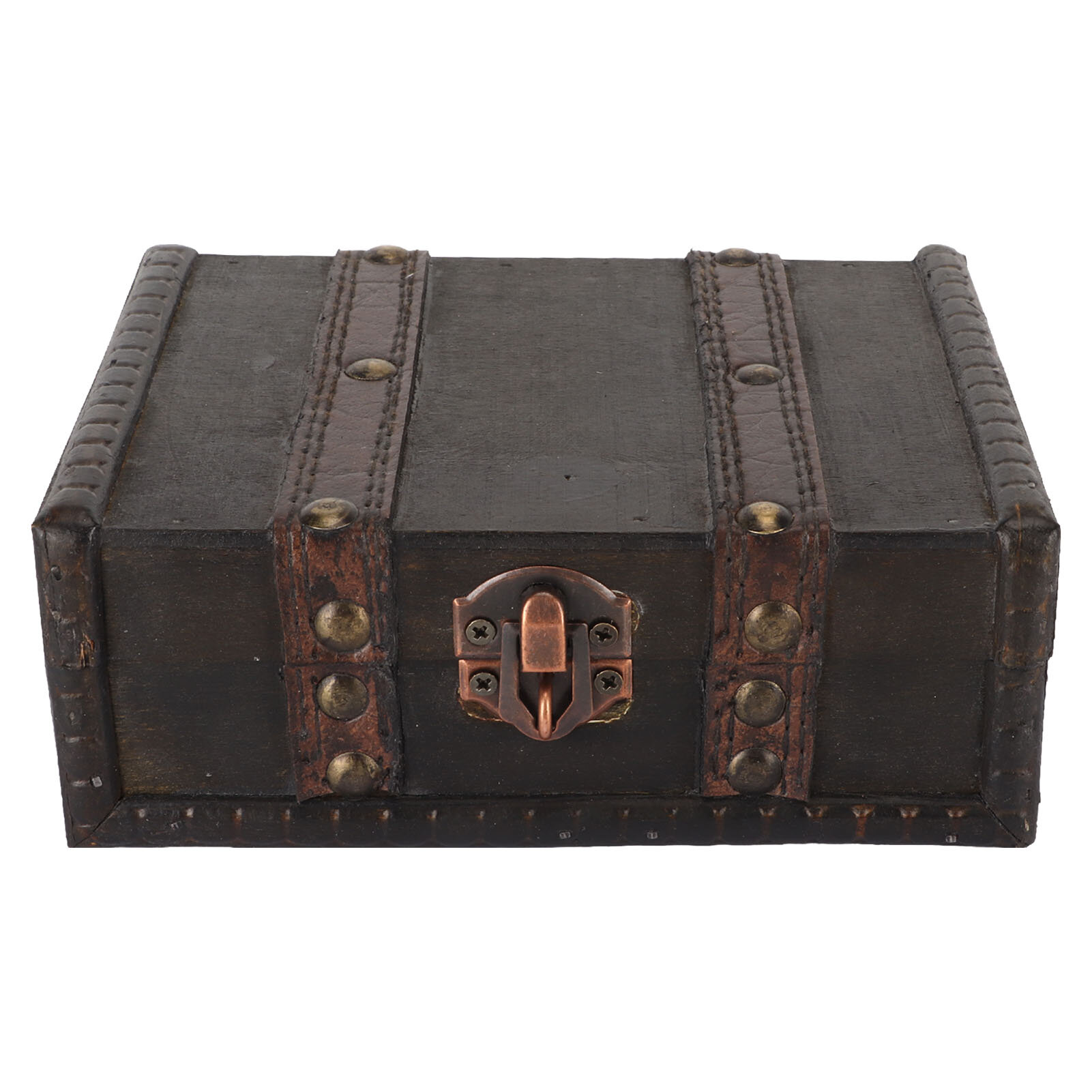 Маленький винтажный деревянный сундук с замком, декоративный ящик для хранения ювелирных изделий, деревянный сундук с запирающим механизмом, деревянный ящик для хранения в античном стиле