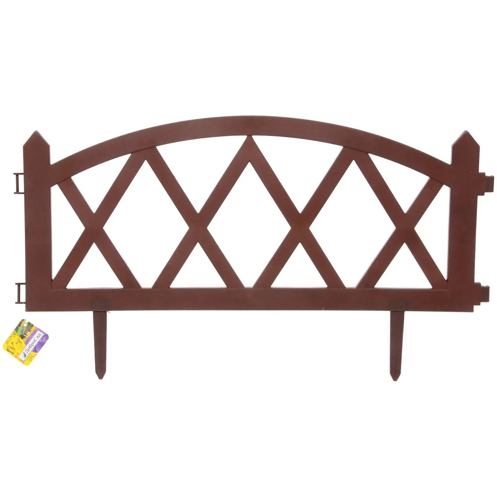 Садовое ограждение 'Вилла' 59,5*34см, коричневый пластик, легкая установка