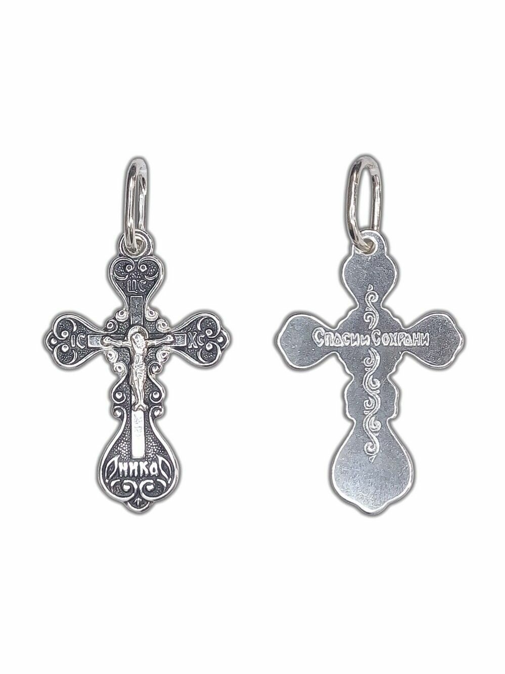 Крестик, серебро, 925 проба, чернение