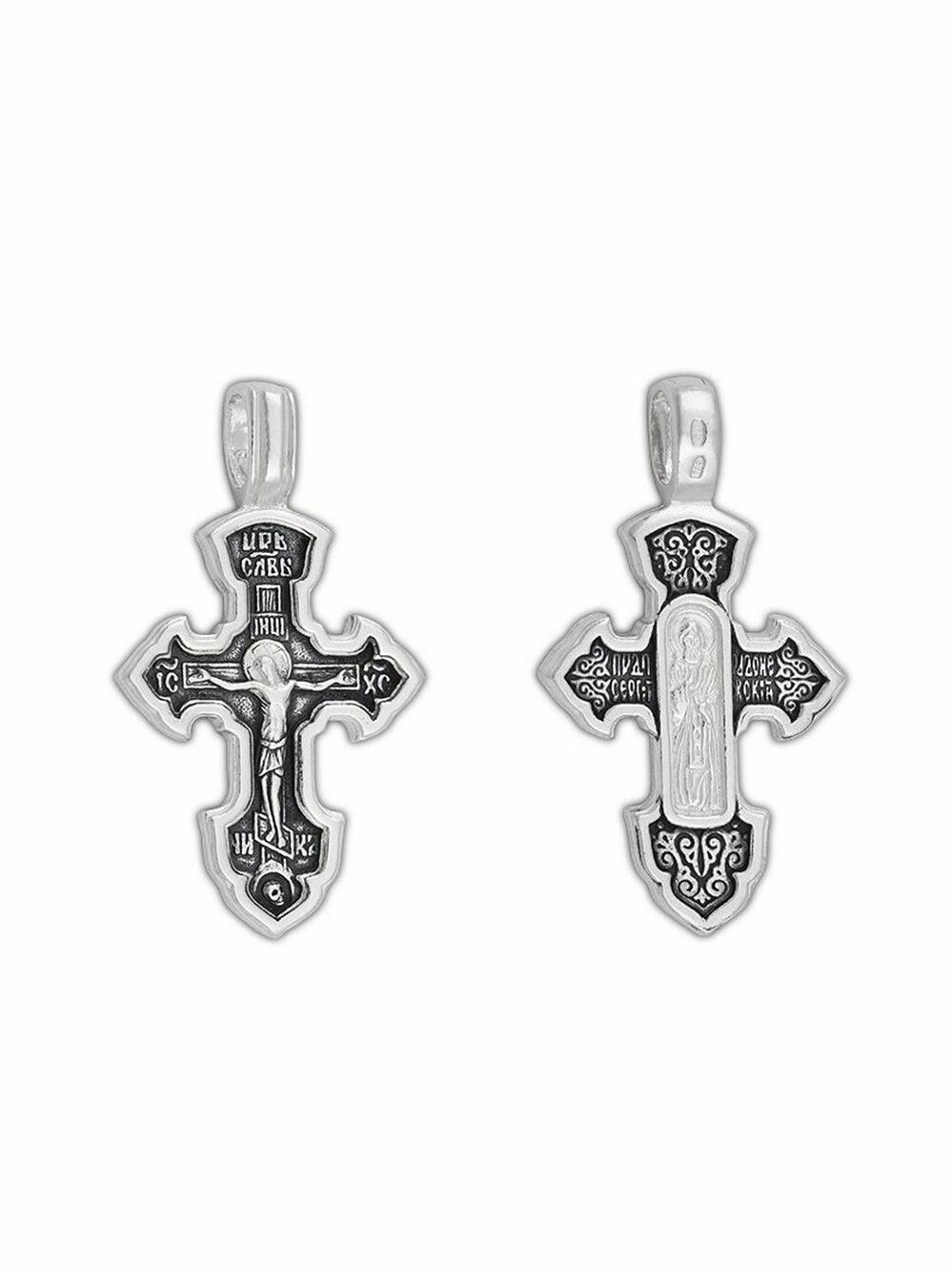 Крестик, серебро, 925 проба, чернение