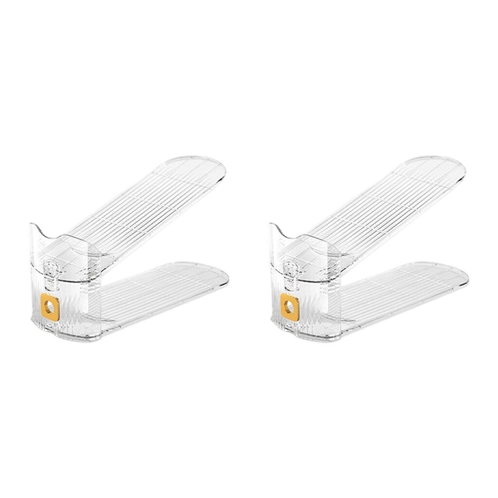 2 компактных регулируемых стеллажа для обуви, обувные шкафы, многослойные стеллажи для хранения обуви-прозрачные