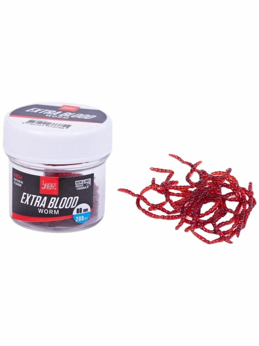 Насадки искусственные съедобные LJ Pro Series EXTRA BLOOD WORM мотыль 200 шт.