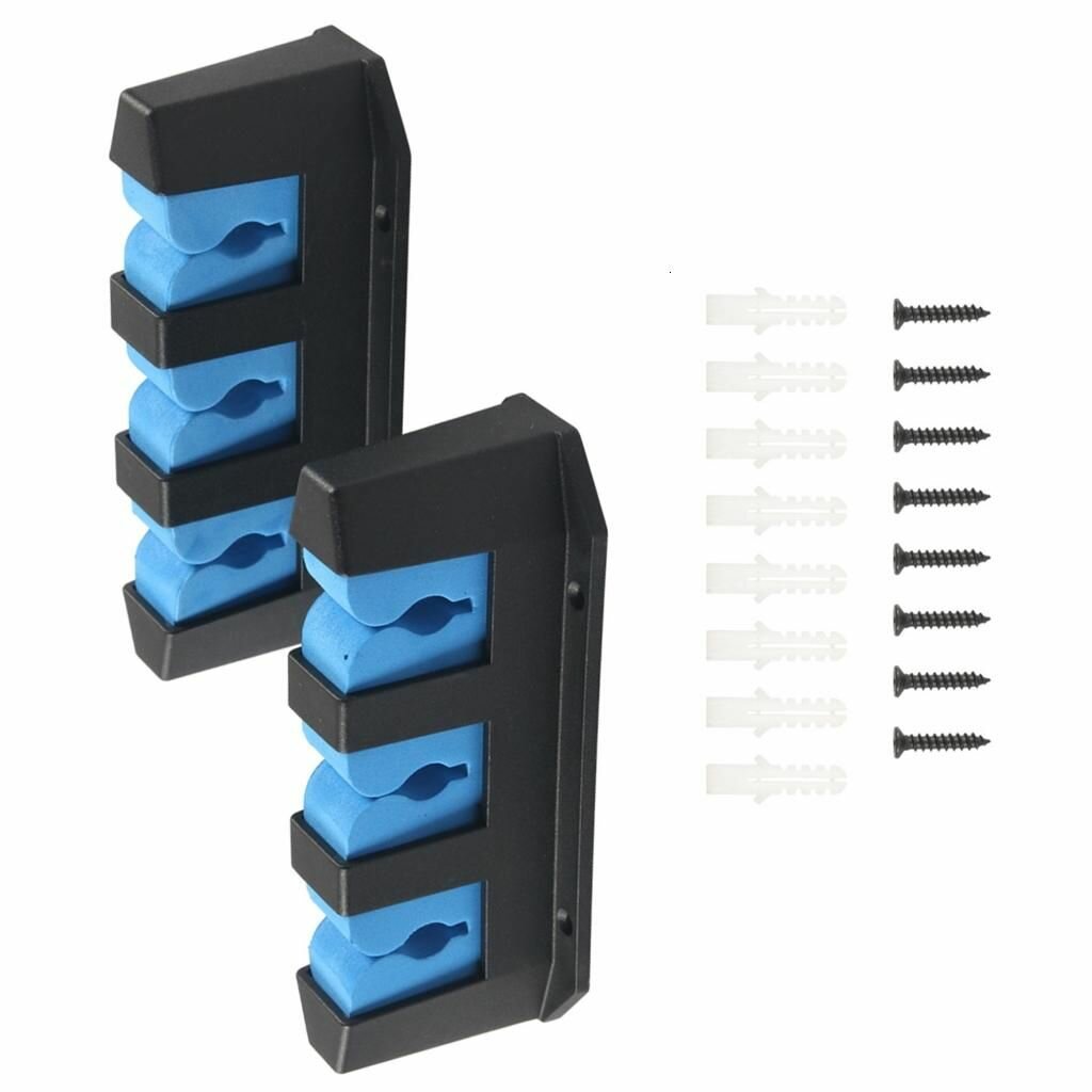 Настенный держатель для удочек на 3 штуки, Синий