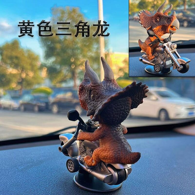 3D фигурка динозавра для авто, динозавр на мотоцикле, украшение автомобиля